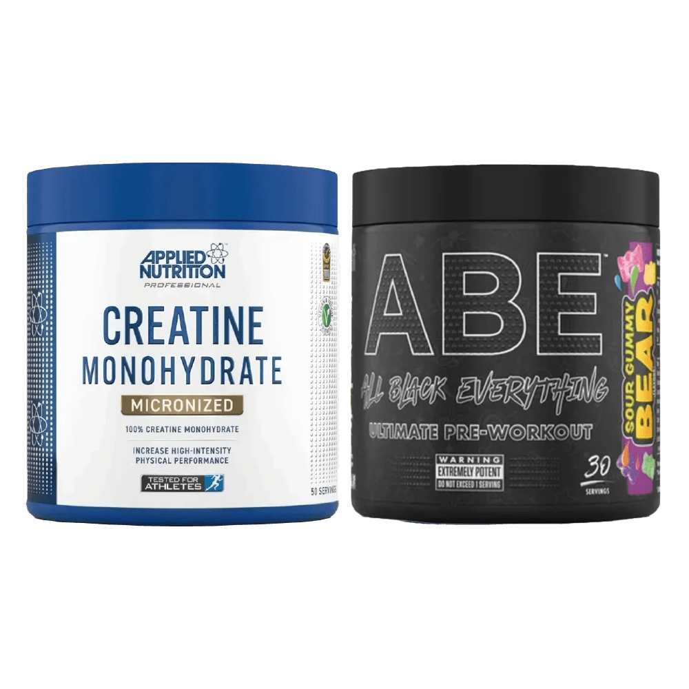 CREATINE MONOHYDRATE X 250GR + MUSCLE SHOP ABE SOUR GUMMY BEAR APPLIED NUTRITION X 315GR